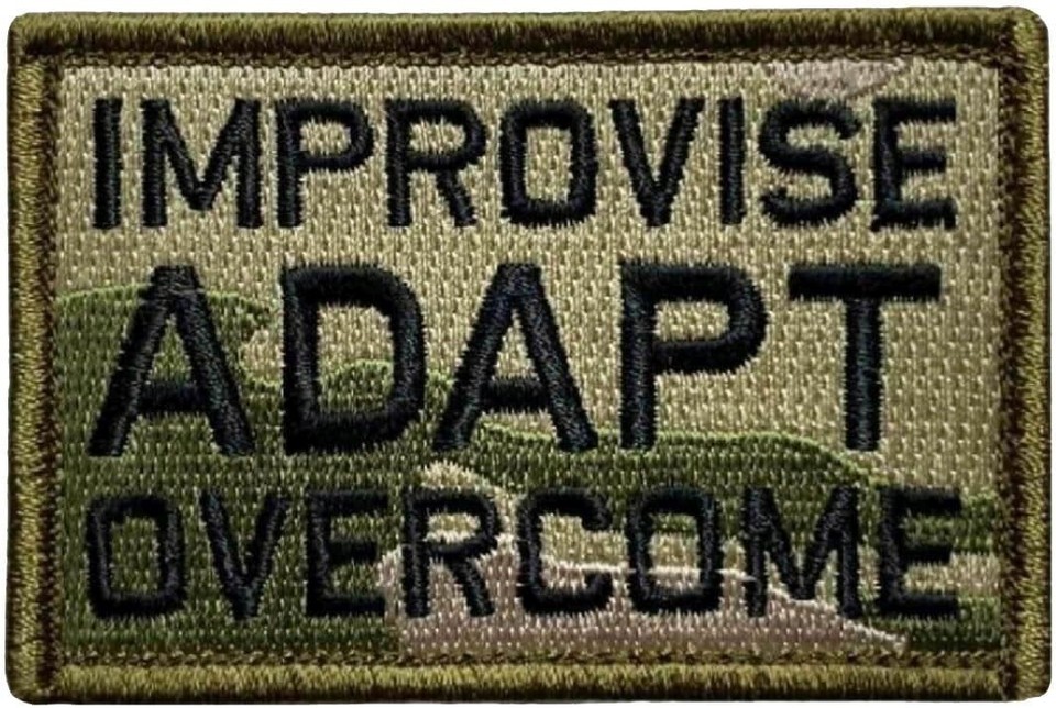 Improvise Adapt Overcome Embroidered PATCH |2PC HOOK BACKING 3"X2" | eBay