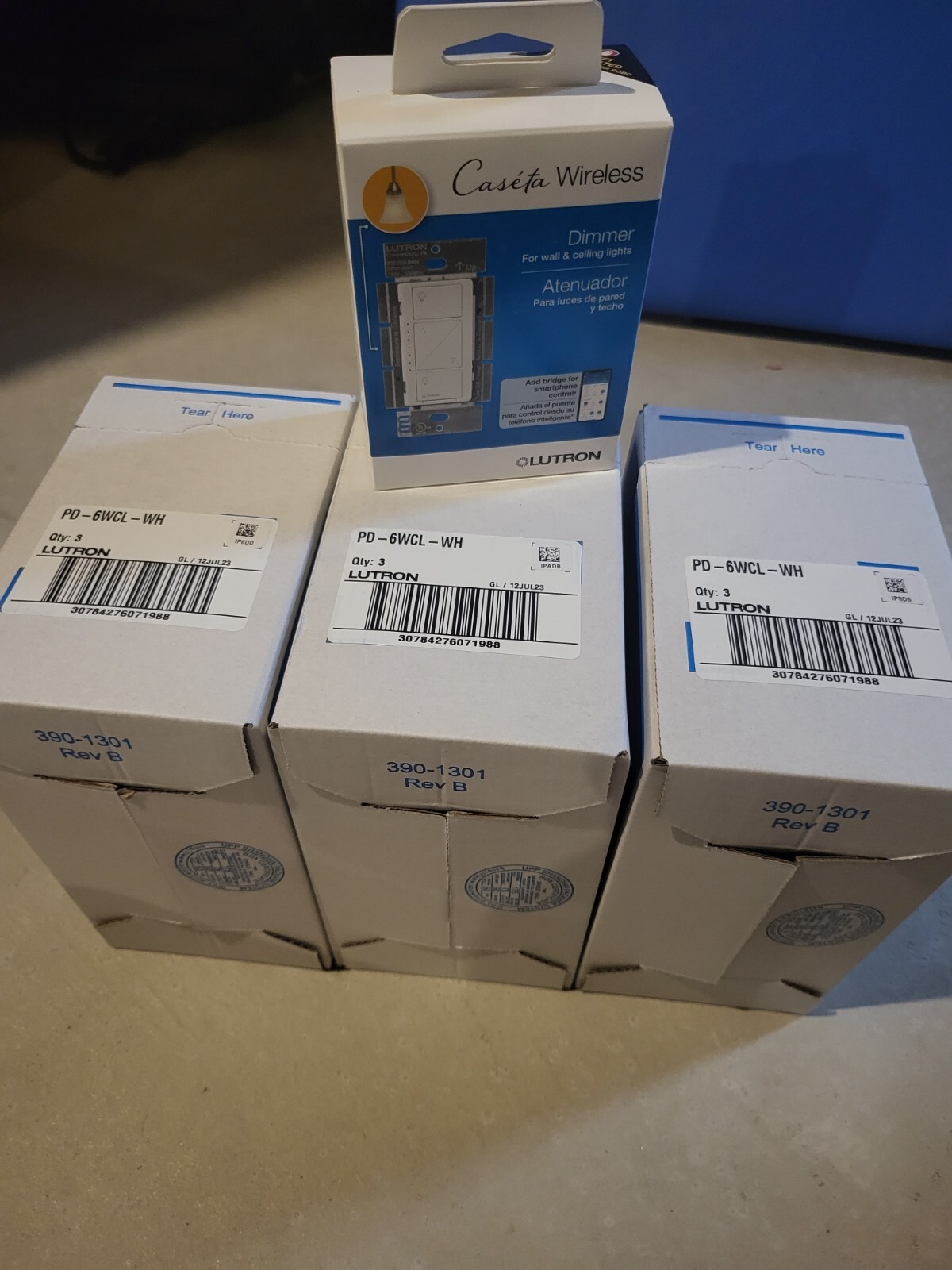 Lutron Caseta PD-6WCL-WH Wireless In-Wall Smart Dimmer - White. 10 New ...