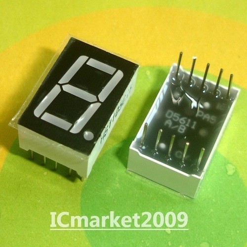 50 PCS 0.56 inch RED 7 SEGMENT LED DISPLAY COMMON ANODE LD-5161BS | eBay