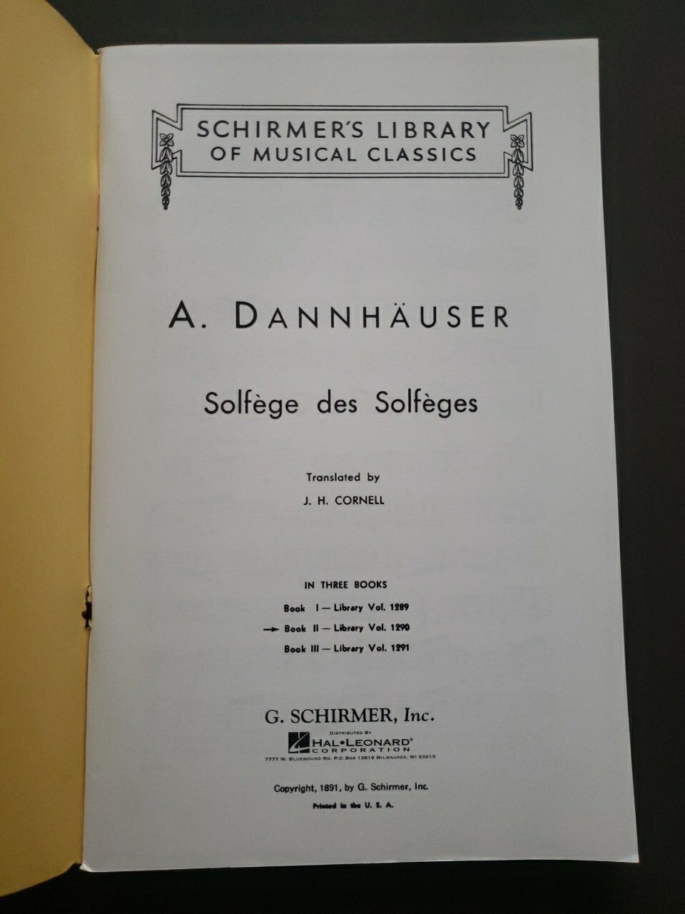 Dannhauser, Solfege des Solfeges Book 2 of 3 - Vocal - Schirmer's ...