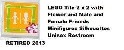 LEGO Unisex Bathroom Tile Sticker Girl Boy Blue Restroom Sign 2x2 ...