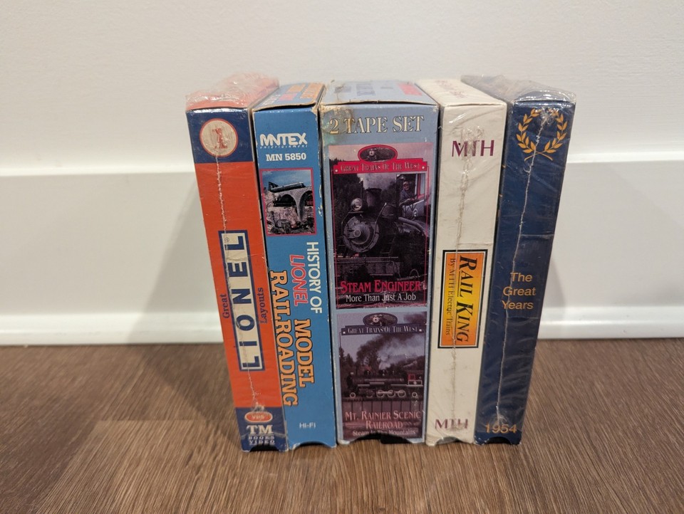 Lot of 5 Train VHS Tapes History of Lionel Layouts Rail King Great ...