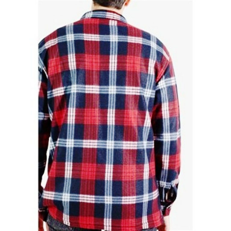 Chemise Bûcheron Homme Polaire à Carreaux rouge Surchemise Veste chaude ...