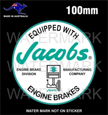 JACOBS ENGINE BRAKES STICKER FOR TOOLBOX BEER FRIDGE MANCAVE SHED ...