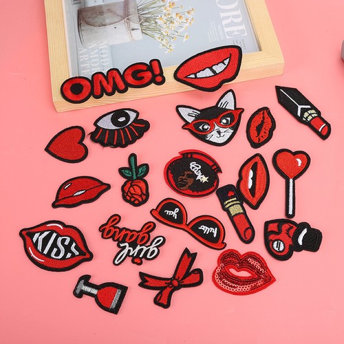 20x Lipstick Clothing Sticker Ironed Sewn Lip Iron‑On Patches Spare Parts ADS | eBay