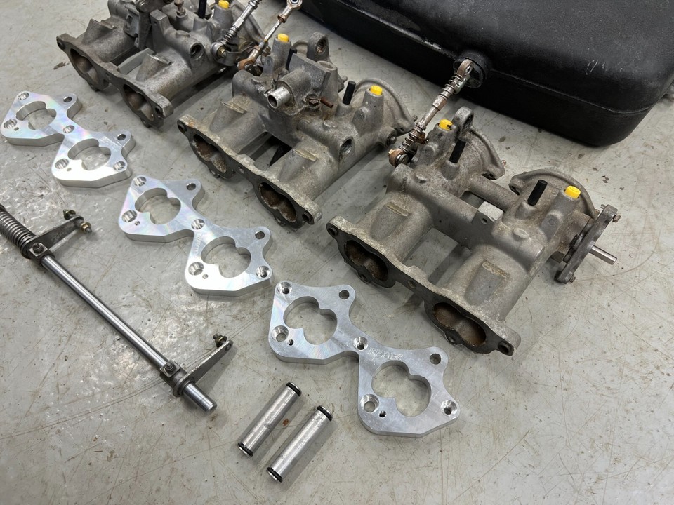 BMW S38 Individual Throttle Bodies ITB Plenum w/ M30 Adapters OEM E24 ...