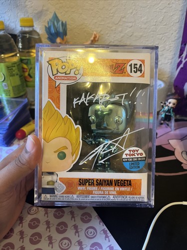 Funko POP!: DBZ - Super Saiyan Vegeta Blue Chrome (SIGNED) #154 ...