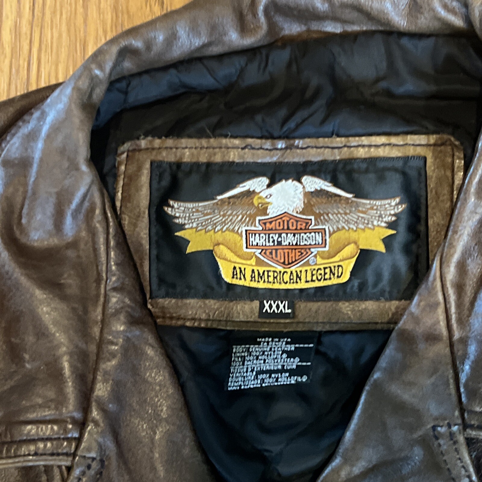 Official Harley Davidson Men's Brown Leather Jacket 3… - Gem