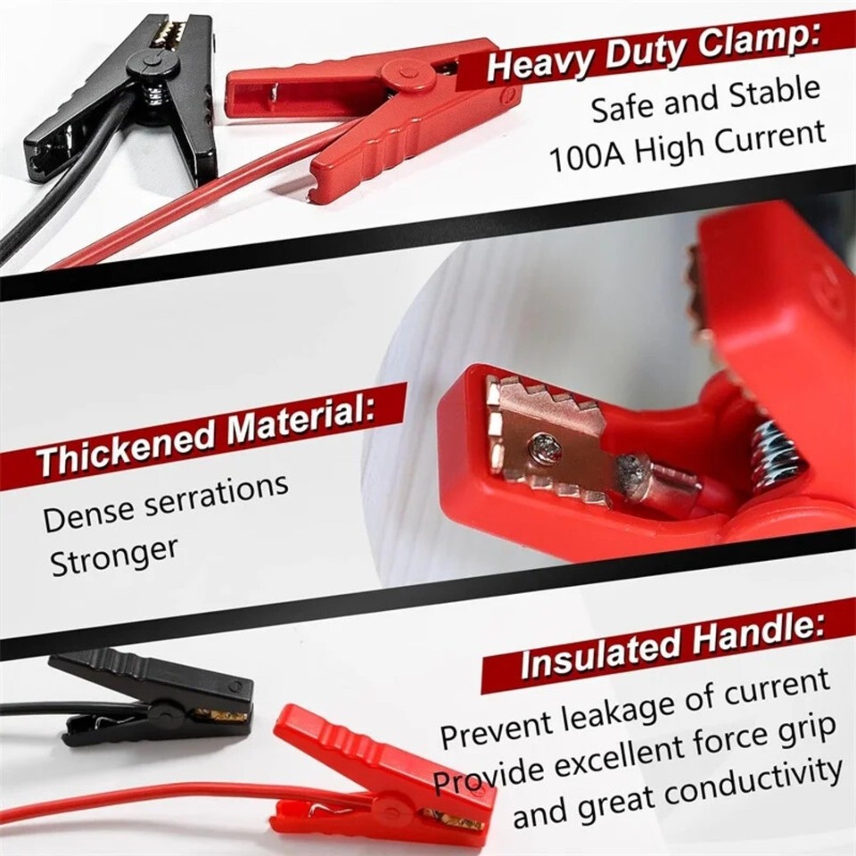 5.9FT Jumper Cable Clamps For Milwaukee 18V Li-ion Battery Jumper ...