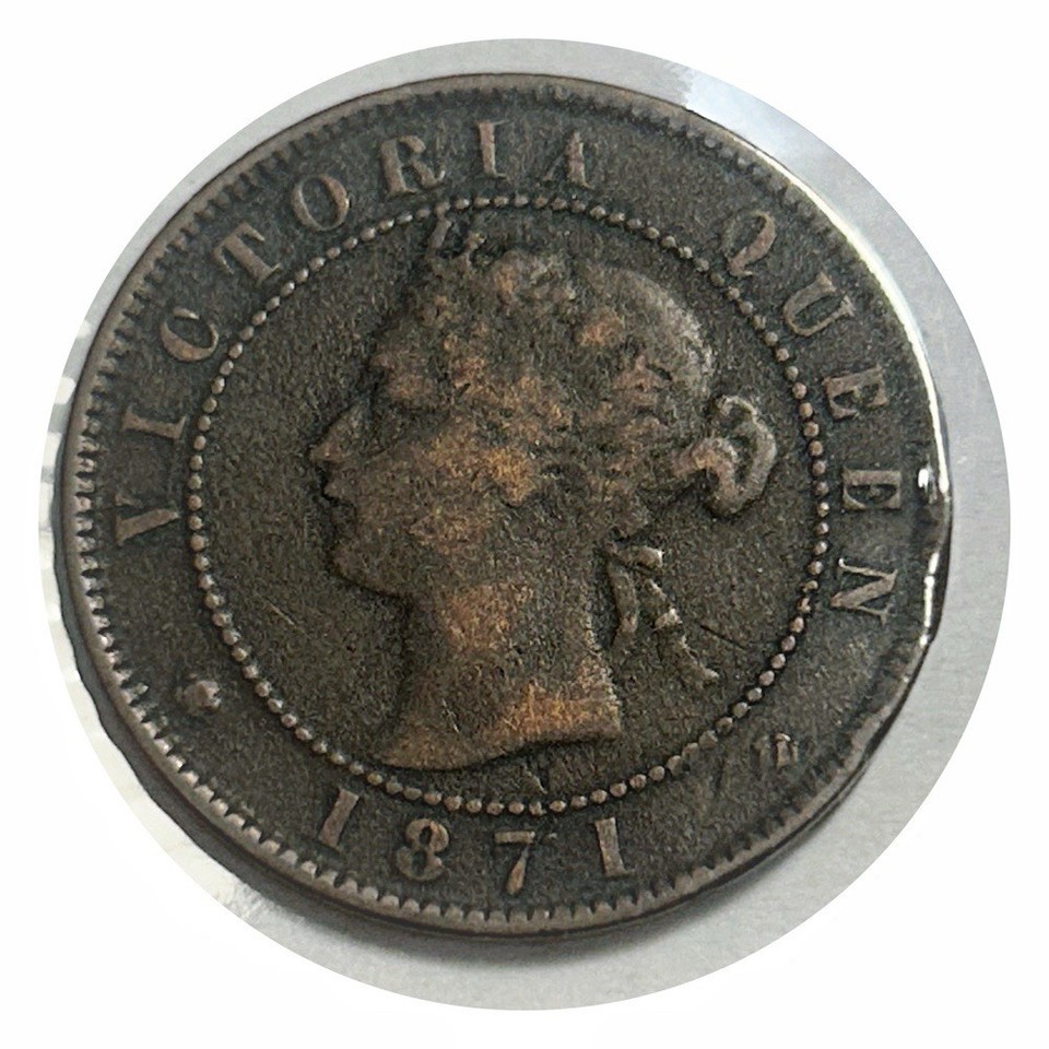 1871 Prince Edward Island Canada Large One Cent 1 Penny VICTORIA Coin ...