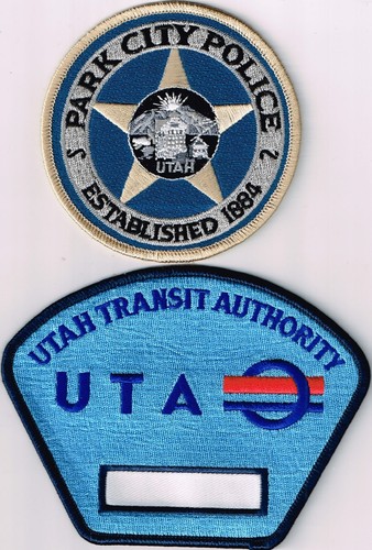 Pick 1 Utah Police patch: old style round Park City PD; or UT Transit ...