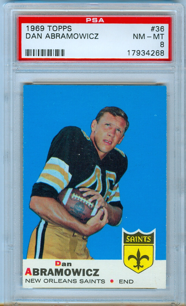 1969 Topps #36 Dan Abramowicz RC PSA 8 - Saints Rookie | eBay