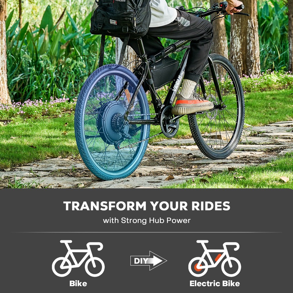 1000W Electric Bicycle Conversion Kit 26 Inch E Bike Rear Wheel & LCD ...