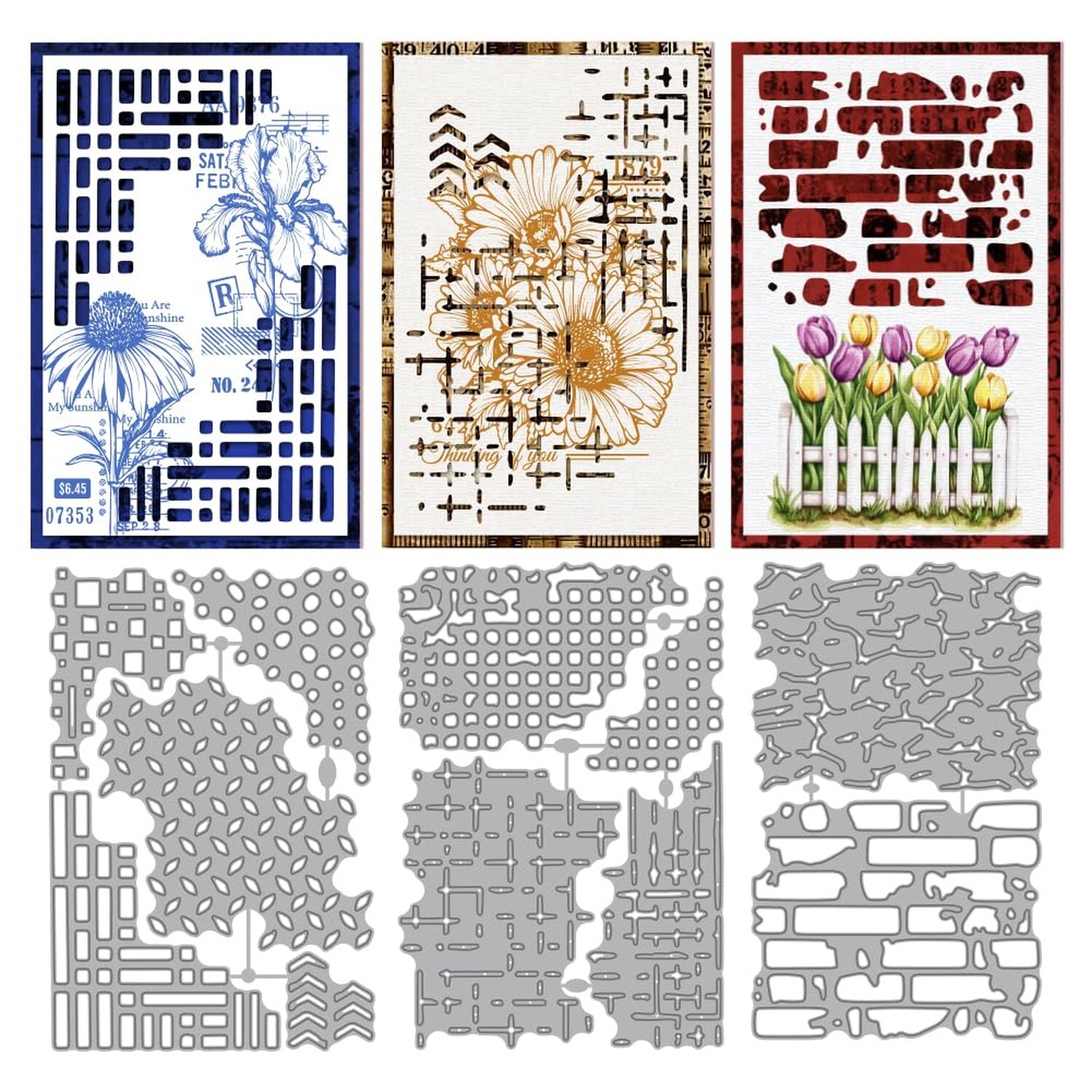 MAYJOYDIY Brick Irregular Net Metal Cutting Dies Wall Background Die ...