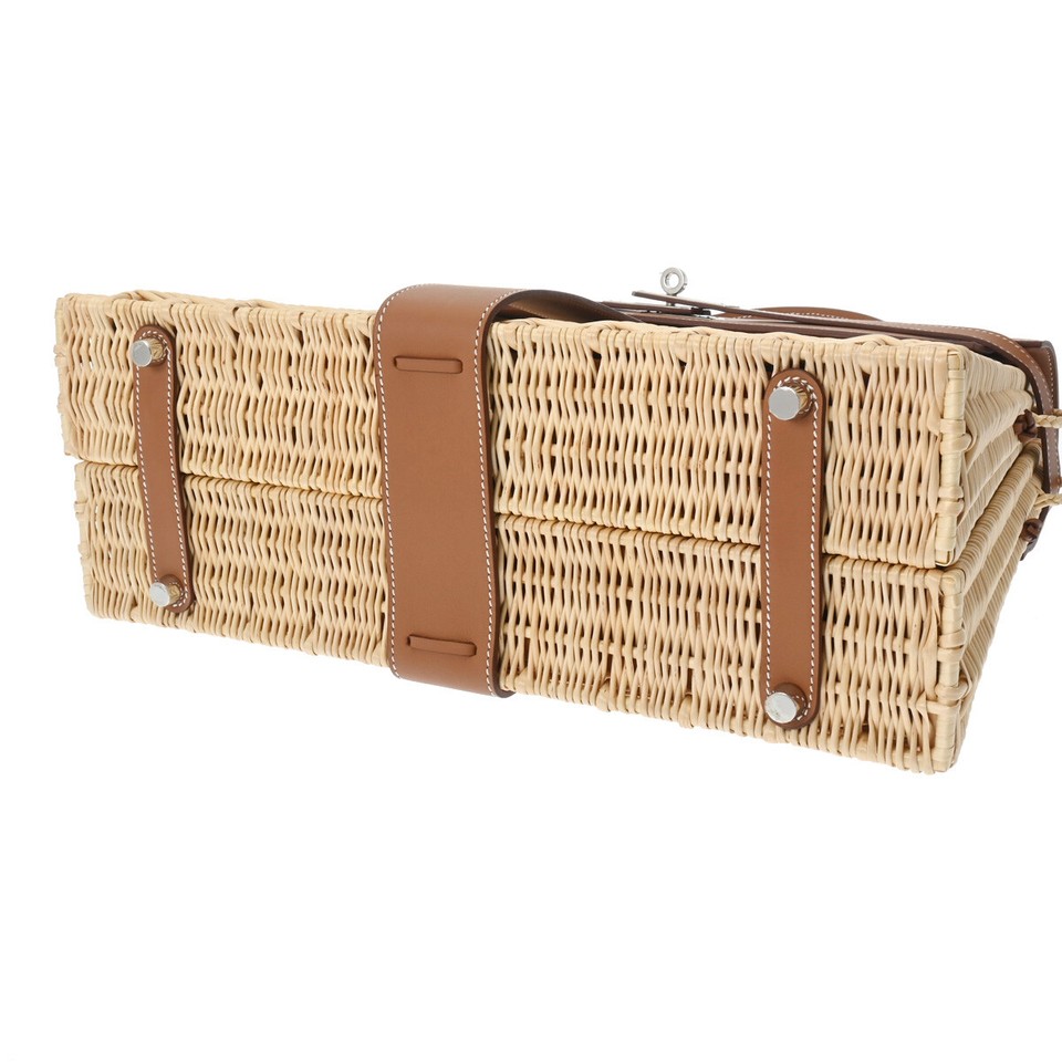 HERMES Kelly 35 Picnic VaudBarenia Natural / Forb/Gold Metal Women 2WAY ...