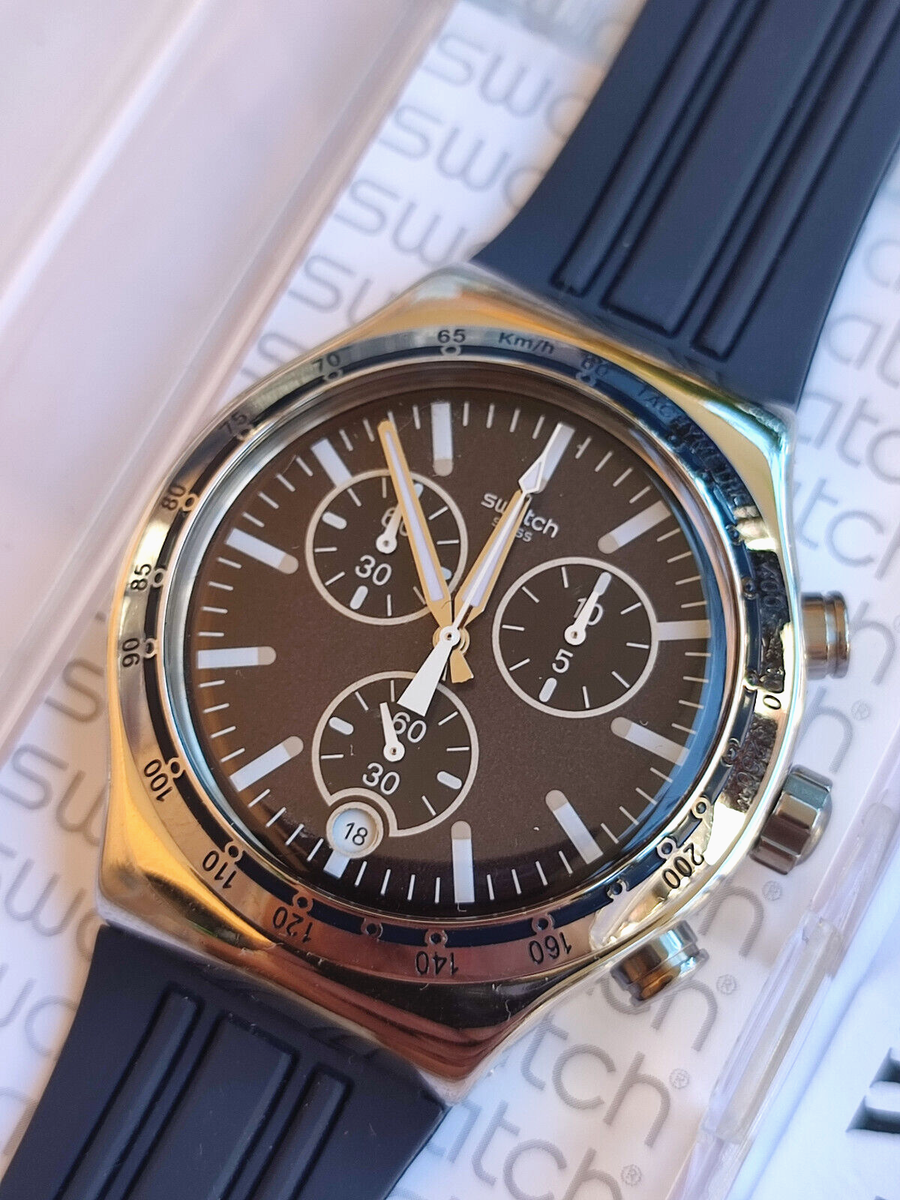Irony Swatch Irony New Chrono 43mm ALBINOSTRICH YVS412 Unworn Mint And