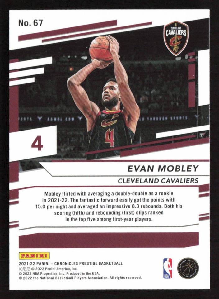 2021-22 Panini Chronicles Asia #67 Evan Mobley Prestige Scope SP | eBay