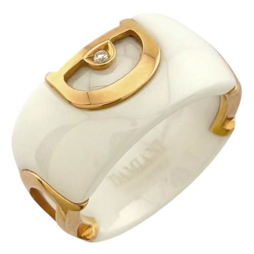 Damiani Ring US 5 1/8 EU50 K18 Pink Gold White ceramic diamond D icon ...