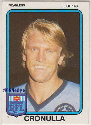 1981 SCANLENS CRONULLA SHARKS: RICK BOURKE #68 GRAND FINAL TRY SCORER ...