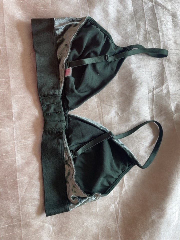 Victorias Secret Bralette Love PINK Bra Size Medium Color Green Velour ...