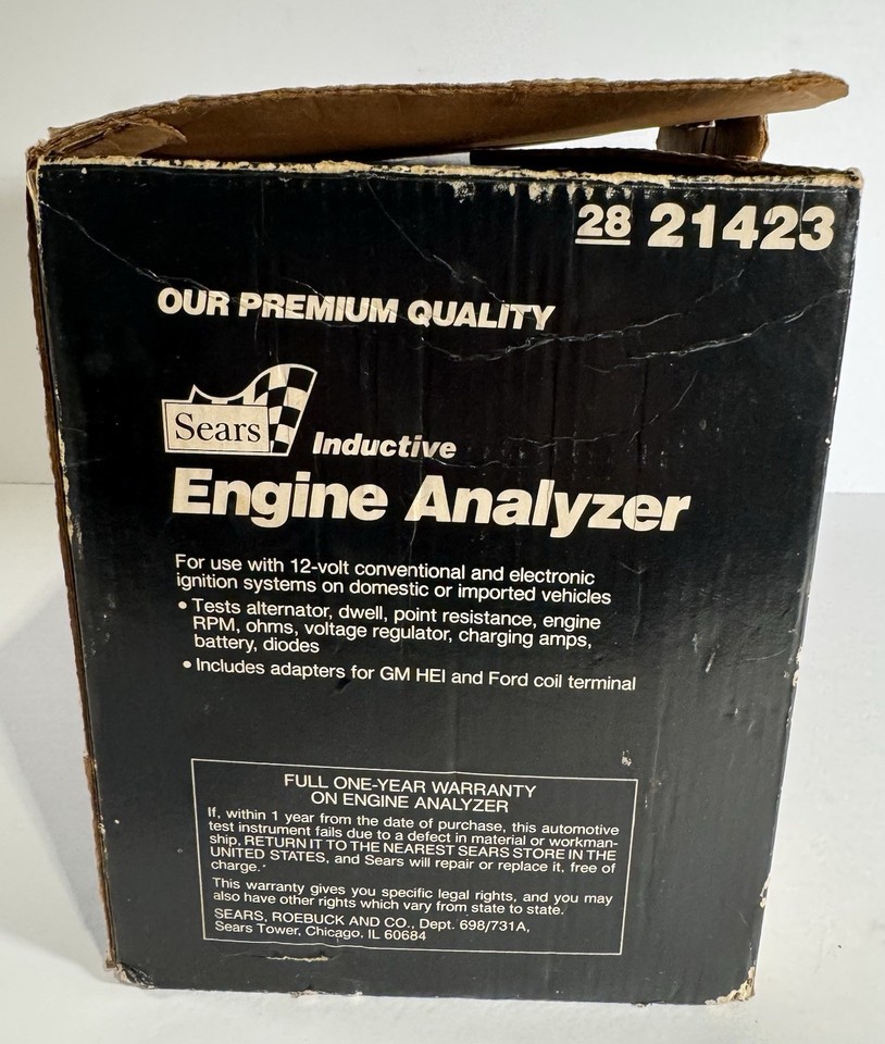 Vintage Sears Inductive Engine Analyzer 2821423 With Original Box And Manuals F2 | eBay