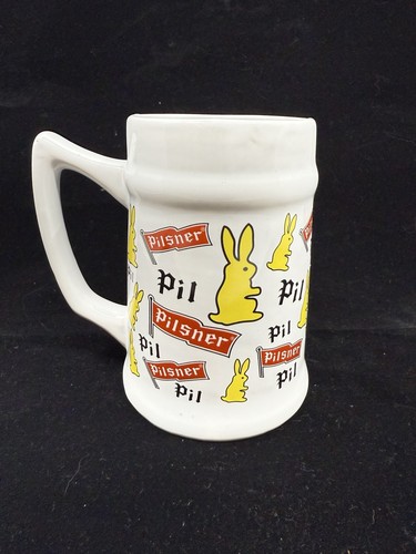 Pilsner Beer Stein Mug Vintage Old Style Green White Label Rabbit Bunny ...
