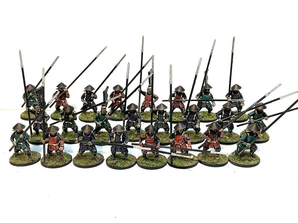ASHIGARU SAMURAI PIKE ARMY 24 28mm painted historical wargames MEDIEVAL ...