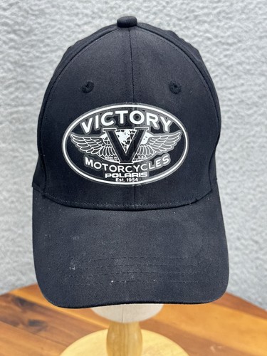 Victory Motorcycles Polaris Hat Cap Strap Back Black Patch Biker Mens Motorcycle | eBay