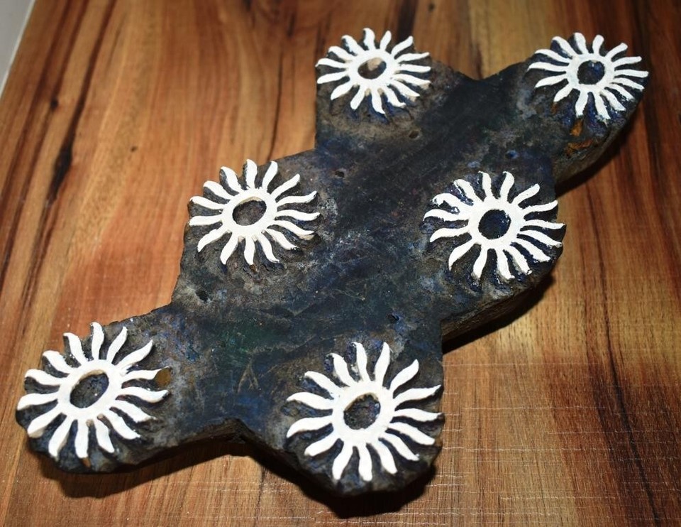 INDIAN WOODEN HAND CARVED TEXTILE FABRIC BLOCK PRINT UNIQUE HOME DECOR ...