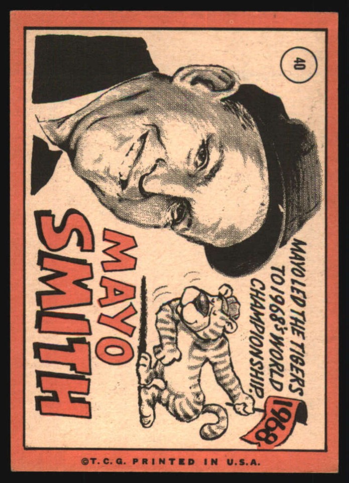 1969 Topps #40 Mayo Smith EXMT/EXMT+ Tigers MG 575486 | eBay