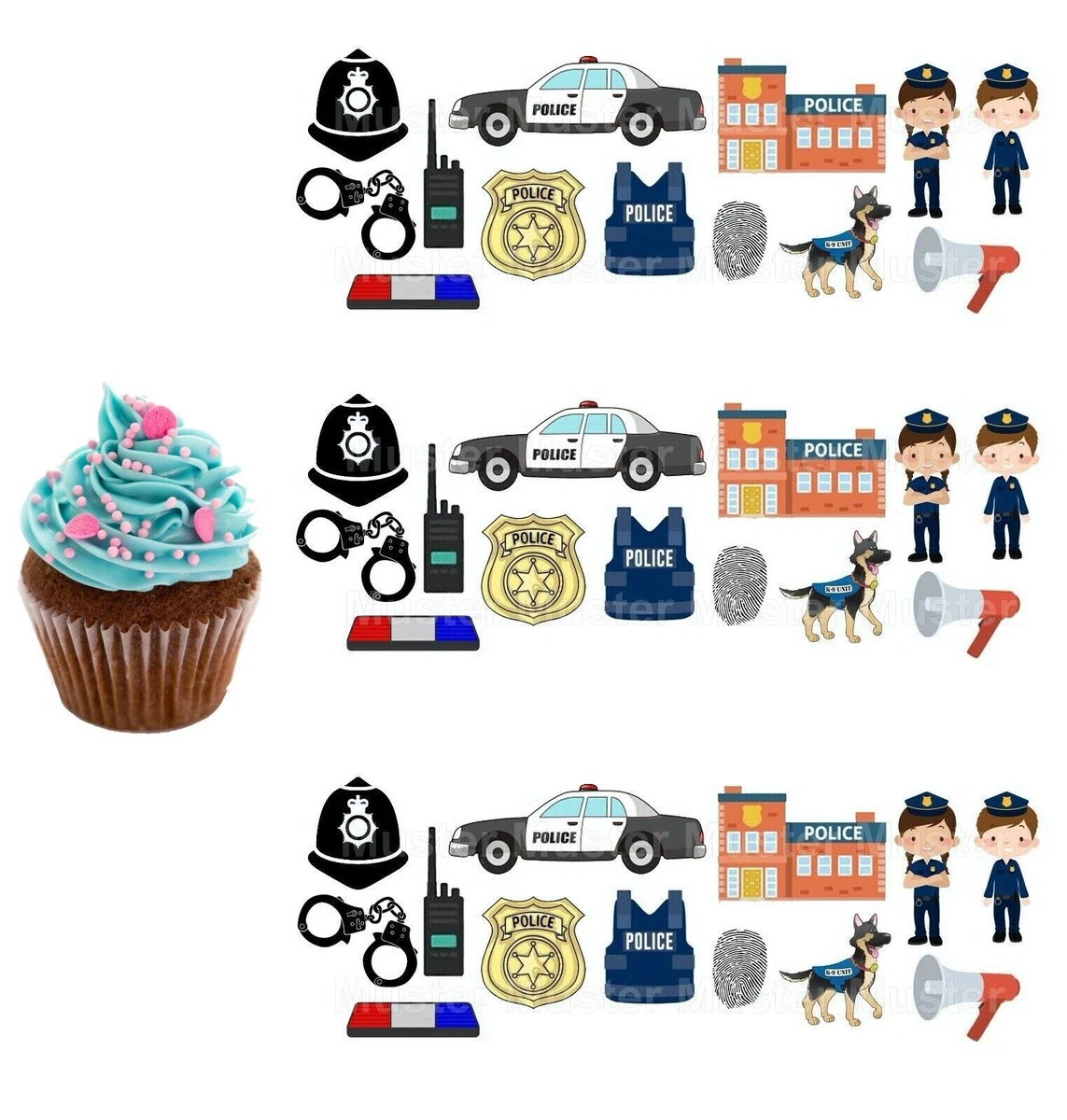 Police Cupcake Decorations