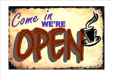 Cafe Sign Vintage Style Cafe Sign Shop Sign Coffee Tea Room Sign ...