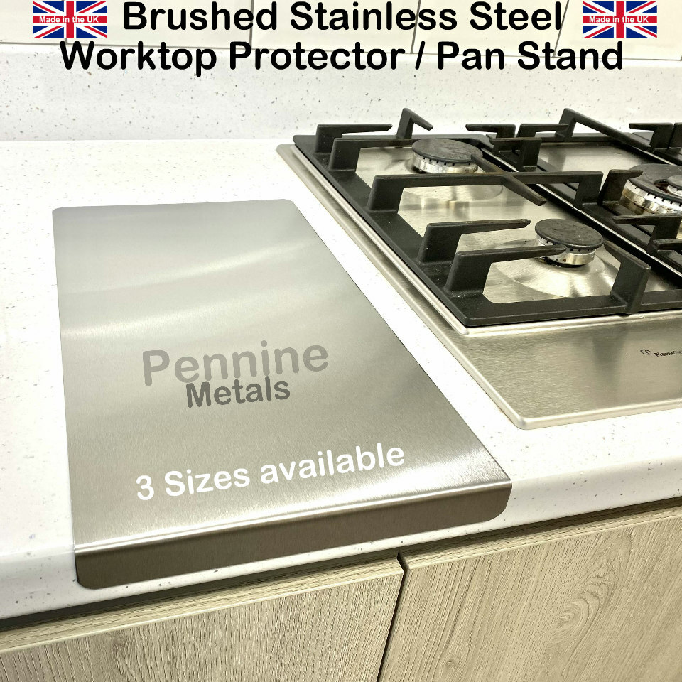 Brushed Stainless Steel WORKTOP PROTECTORS - Small, Medium or Large ...