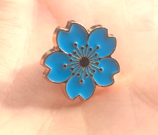 Flower pin badge, sakura flower enamel badge, floral lapel pin, floral ...