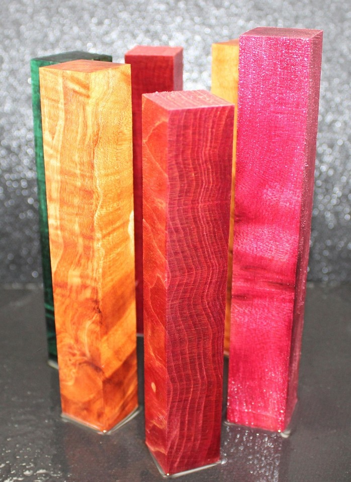 Stabilized Dyed Turning Pen Blocks/Maple/Walnut (SP318) 6Pc | eBay
