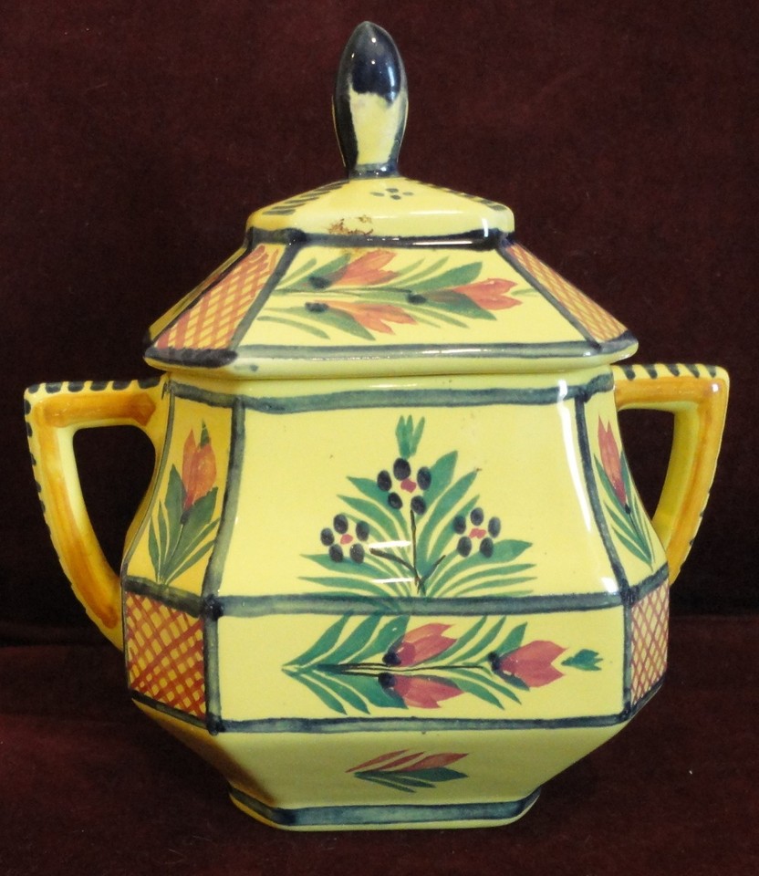 Henriot Quimper Faience Breton Man Sugar Bowl with Lid Signed | eBay