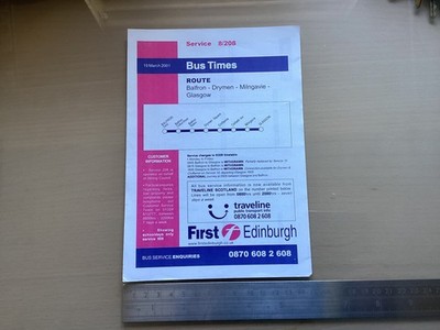 First Edinburgh Midland Scottish Bus Group Route 8 208 Timetable March ...