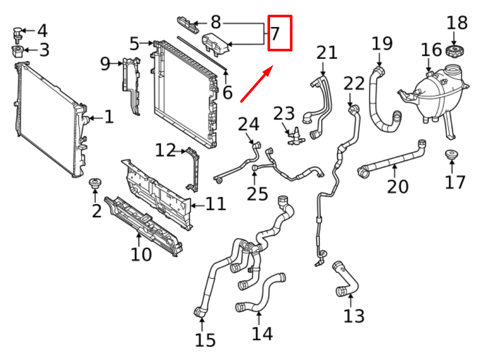 MERCEDES-BENZ GLE W167 Left Radiator Side Support Baffle A1675053700 ...