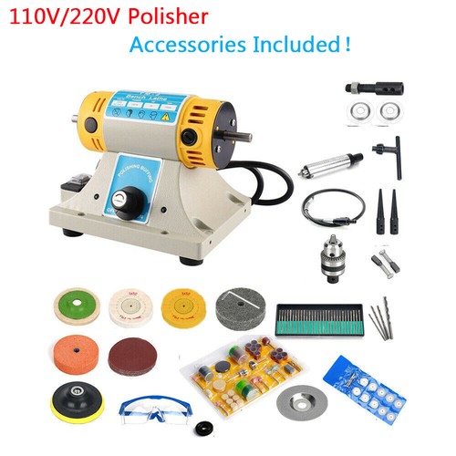 220V/110V Rock Polishing Buffer Machine Set Bench Grinder TM-2 for Gem ...