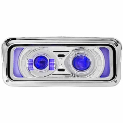 Passenger Side LED Projector Headlight Assembly W/ Bezel & Visors ...