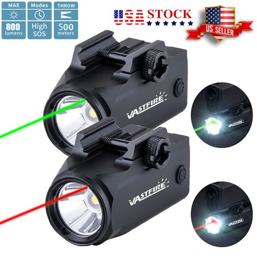 LED Rechargeable Laser Light 800 Lumens USB Flashlight Red/Green Laser ...