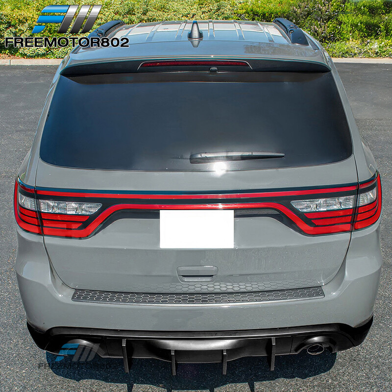Fits 11-24 Dodge Durango Rear Bumper Lip Diffuser Gloss Black V2 Apron ...