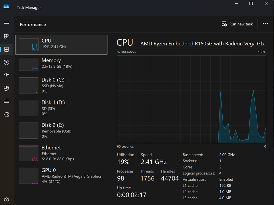 IGEL UD3 M350C Mini PC: Windows 11 Pro, Ryzen R1505G, 16GB RAM, 256GB ...