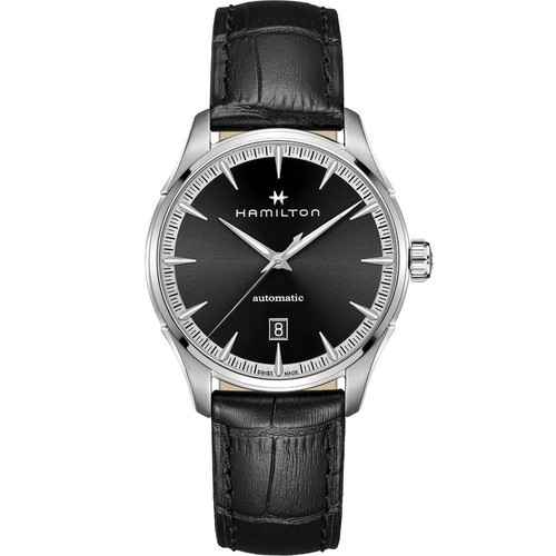 Hamilton Jazzmaster Automatik 40 mm schwarz Leder Uhr H-10 80 H ...