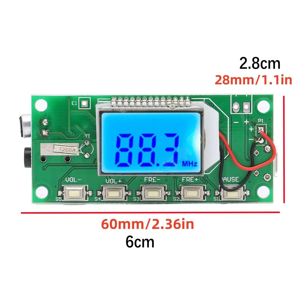 FM Radio Transmitter Module With LCD Display Board 3-5V Mono/Stereo ...