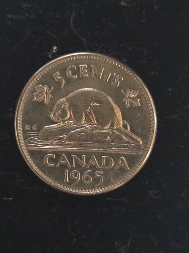 Perfect Condition High Grade 1965 Large Bead variety Canadian 5 Cent ...