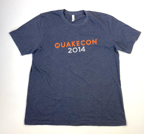 BRAND NEW QuakeCon 2014 T-Shirt, Unisex Extra Large XL, Blue Gray, RARE ...