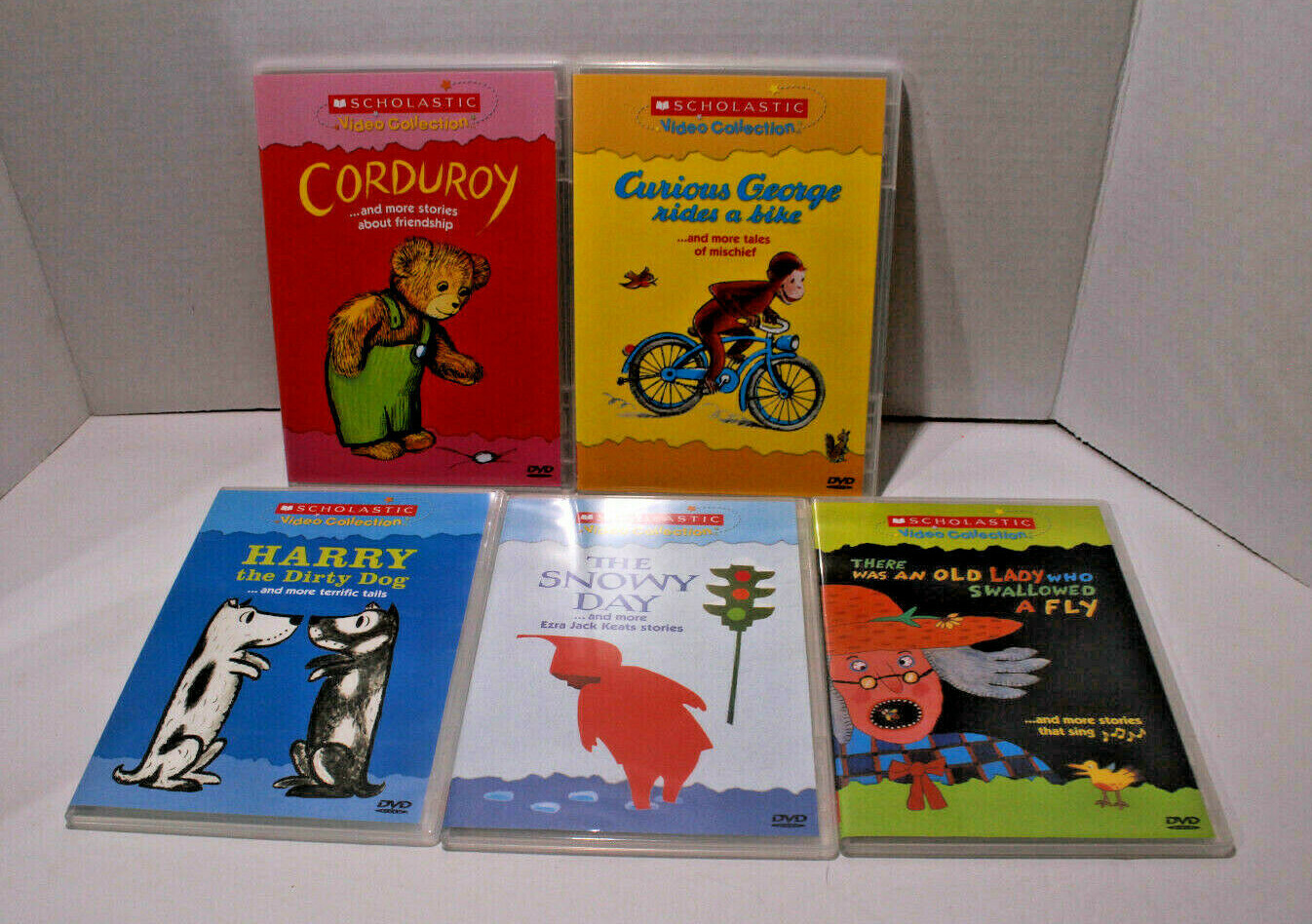 5x Scholastic Video Collection DVD Lot Corduroy Curious George Harry ...