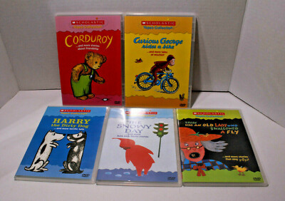 5x Scholastic Video Collection DVD Lot Corduroy Curious George Harry ...
