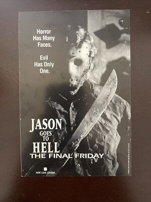 JASON GOES TO HELL The Final Friday PROMO POSTCARD 1993 New Line Friday ...